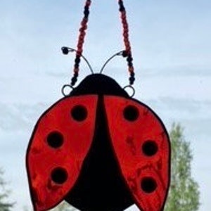 Ladybug Stained Glass Sun Catcher - Etsy