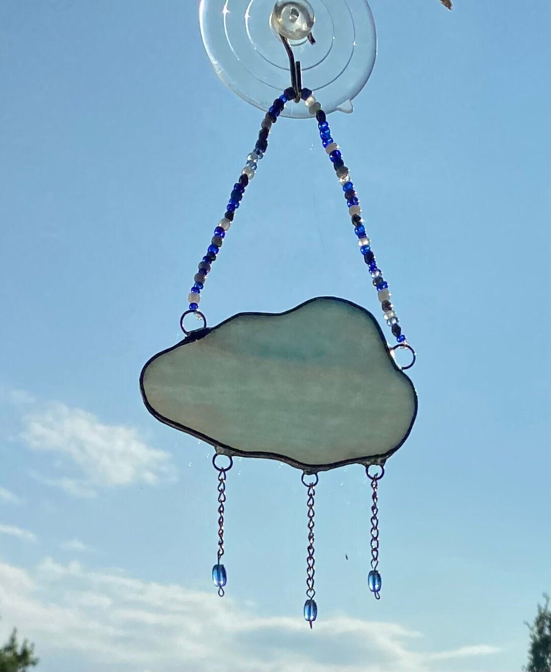 Rain Cloud Stained Glass Sun Catcher - Etsy