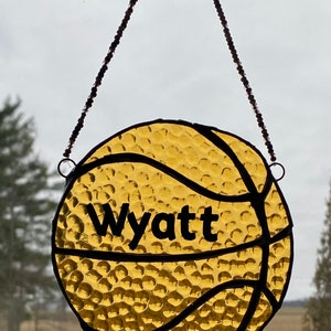 Basketball Personalized Stain Glass Sun Catcher - Etsy