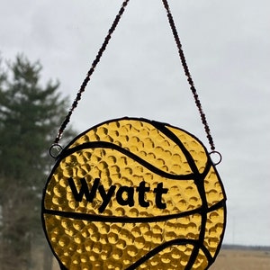 Basketball Personalized Stain Glass Sun Catcher - Etsy
