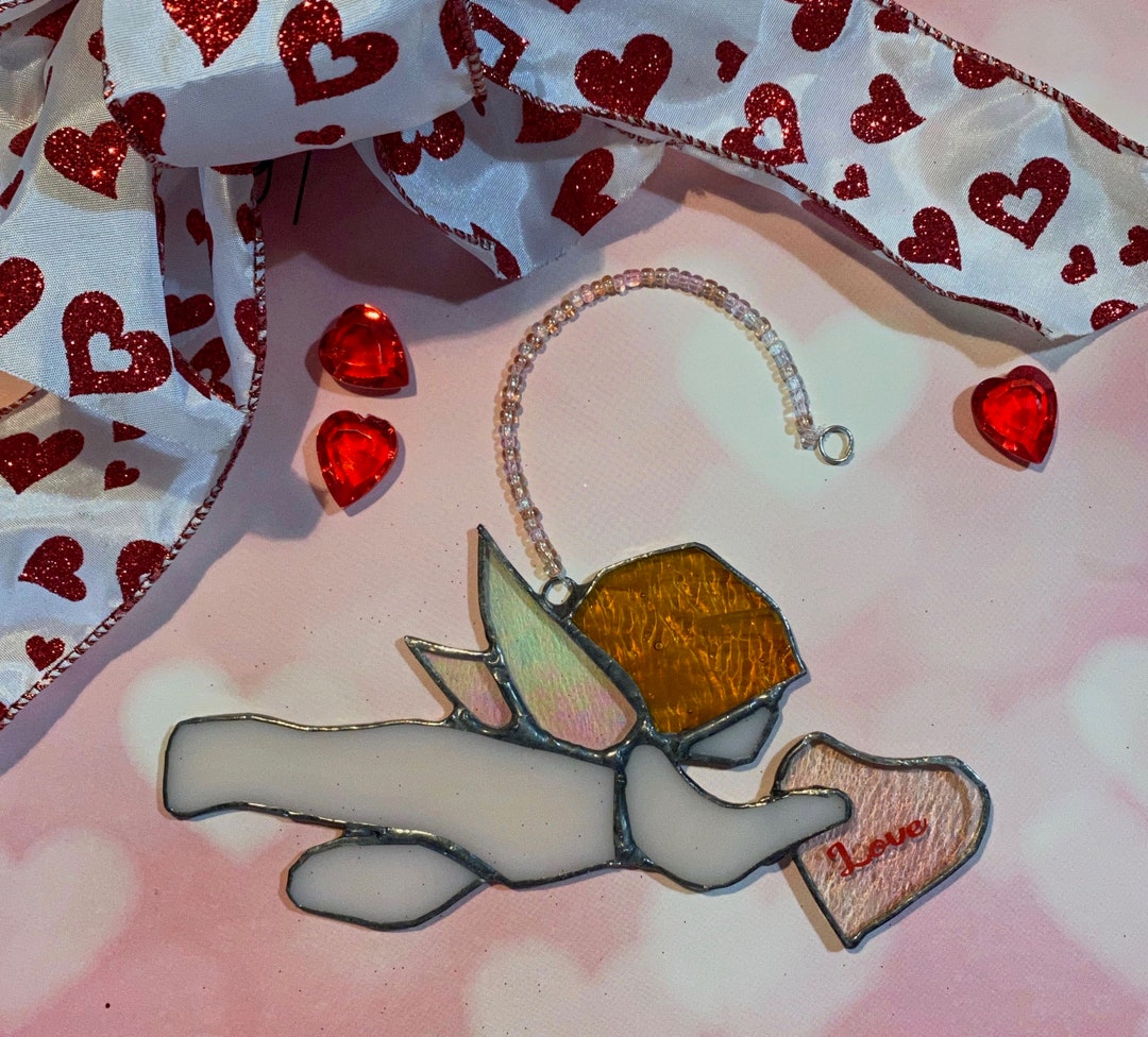 Cupid Valentine's Day Stained Glass Sun Catcher - Etsy