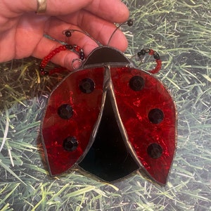 Ladybug Stained Glass Sun Catcher - Etsy