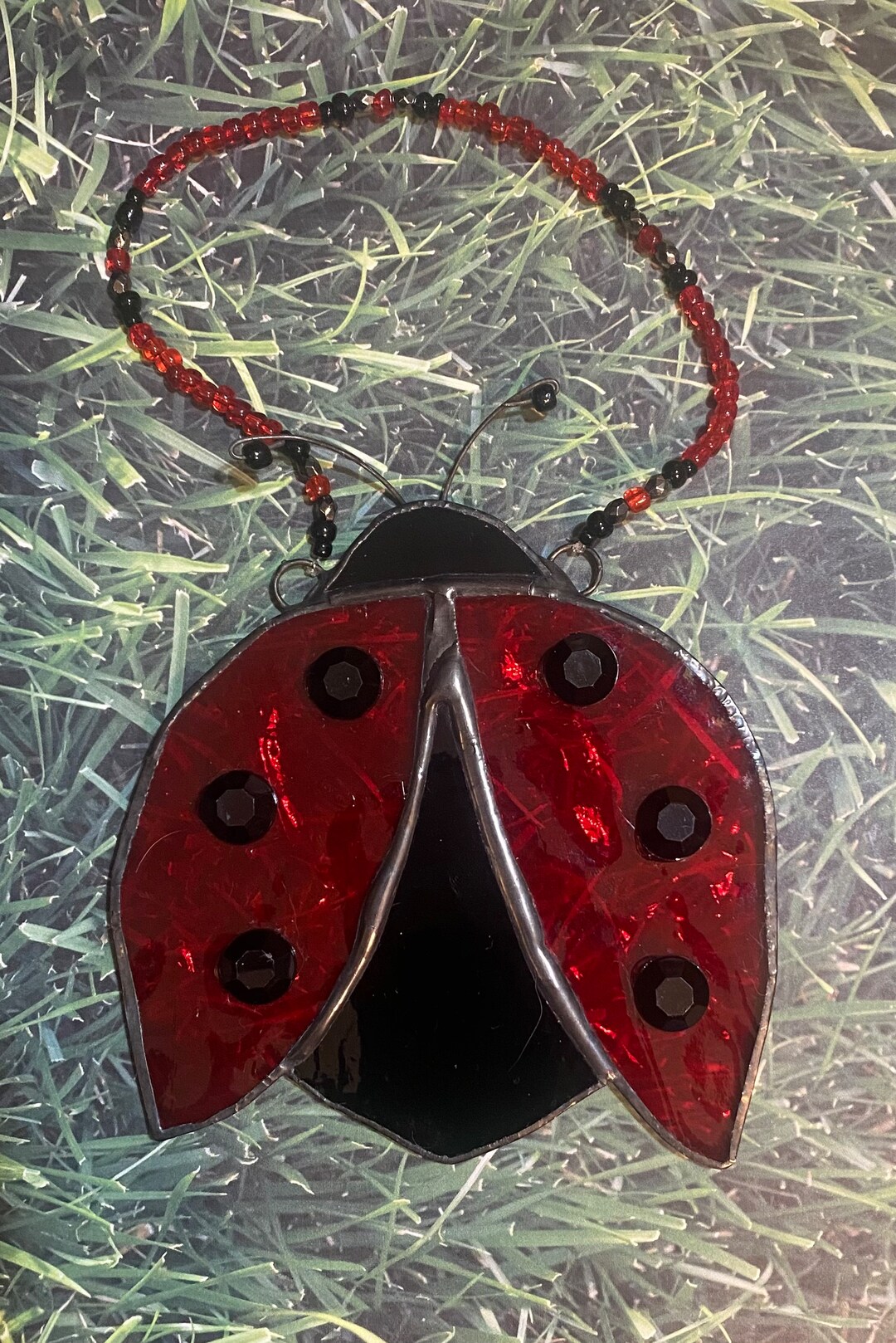 Ladybug Stained Glass Sun Catcher - Etsy