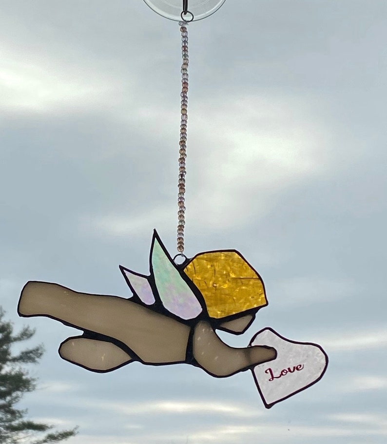 Cupid Valentine's Day Stained Glass Sun Catcher - Etsy