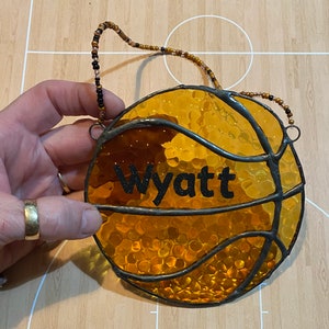 Basketball Personalized Stain Glass Sun Catcher - Etsy
