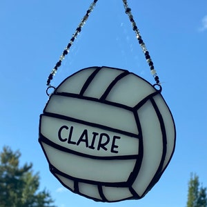 Volleyball Personalized Stained Glass Sun Catcher - Etsy