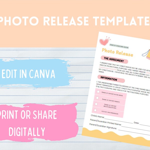 Preschool Photo Release - Etsy