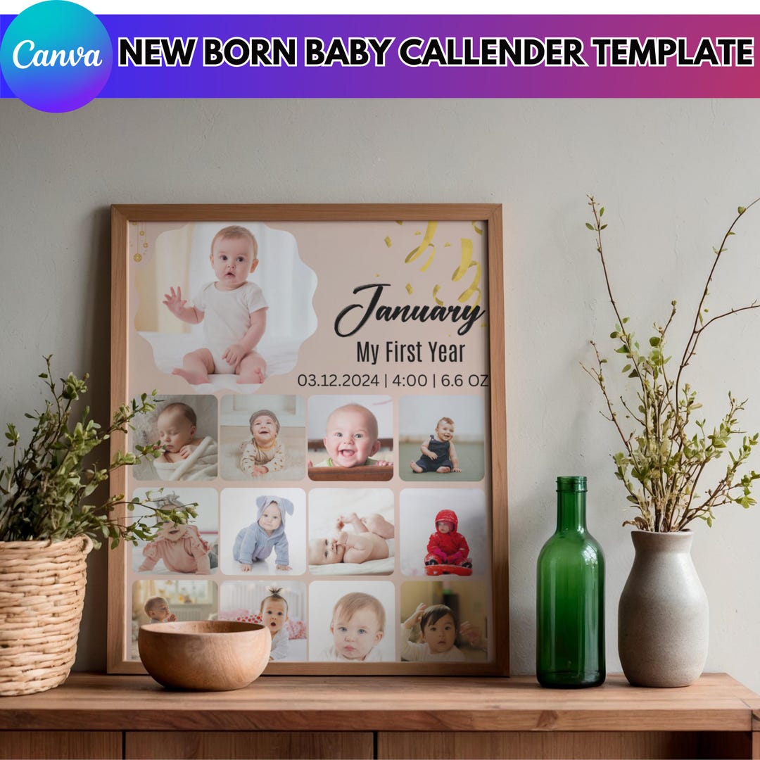 New Baby Bone Calendar | Baby Milestone Bone Chart | First Year Baby ...