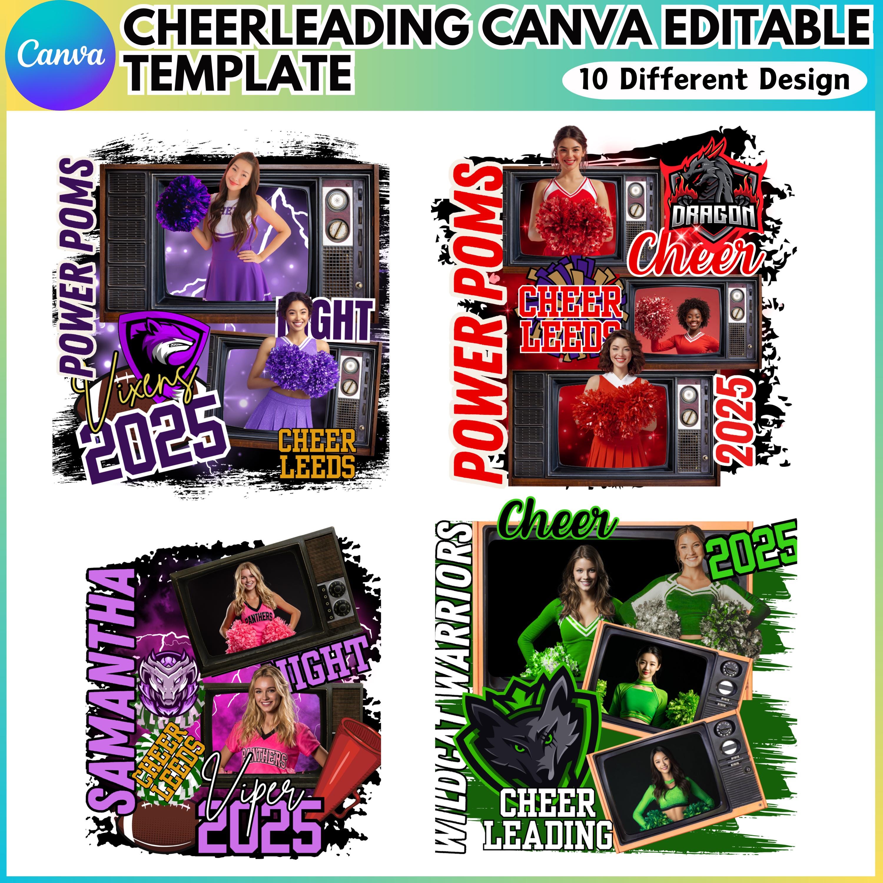 Cheerleading Canva Editable Template, Senior Sport Design, Senior Night ...
