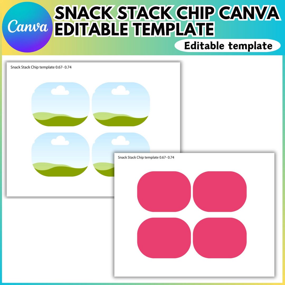 Snack Stack Chip Canva Frame Editable Template, Snack Stack Chip Canva ...