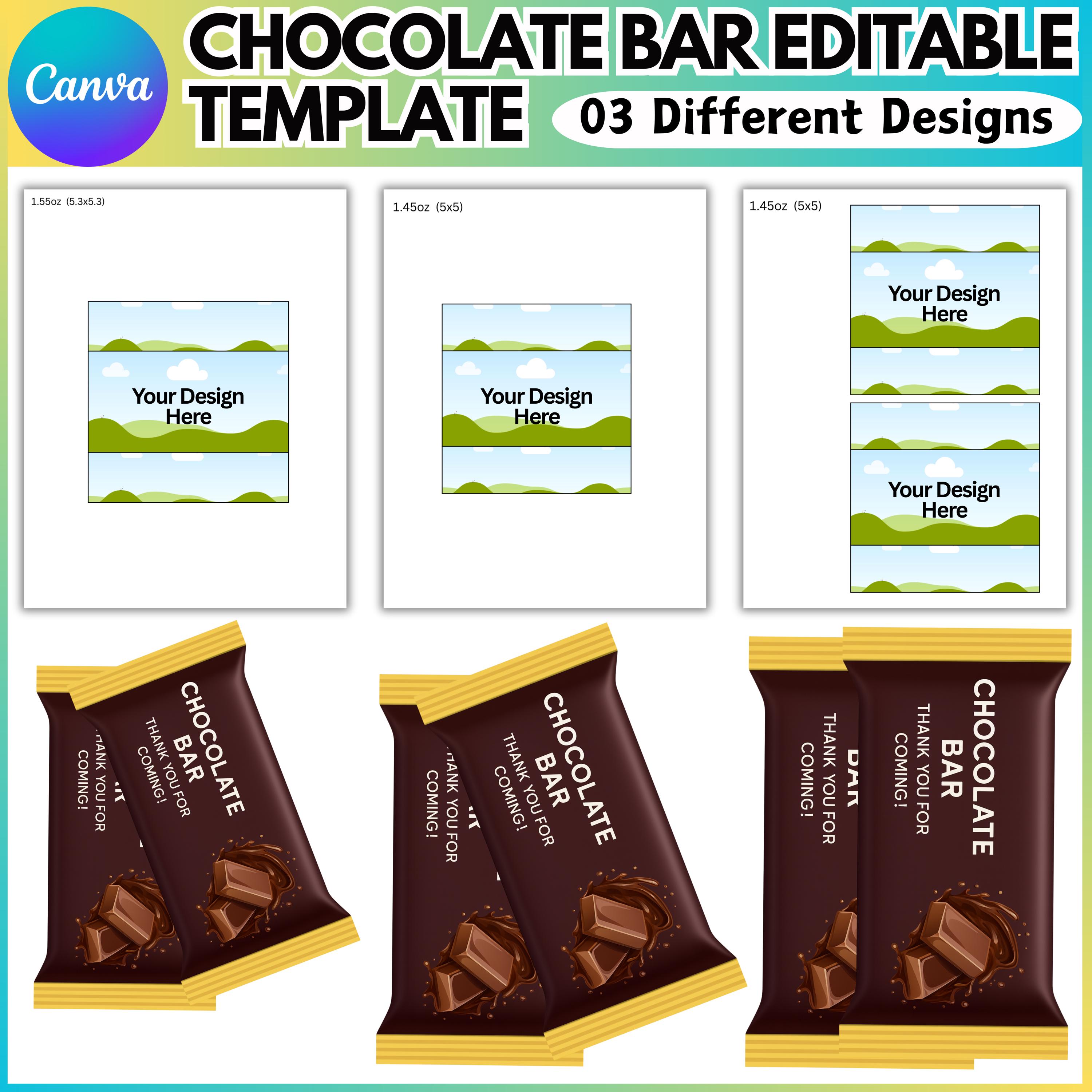 Chocolate Bar Template Bundle, Candy Wrapper Label Template, Party ...