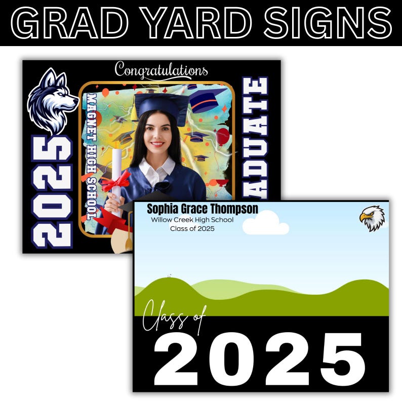 Graduation Yard Sign Canva Editable Templates, Congrats Grad Signs ...