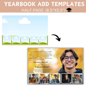 Half Page Yearbook Ad Canva Editable Bundle Template, Senior Yearbook ...