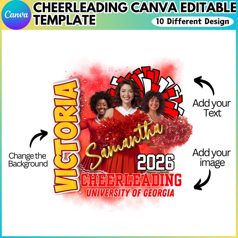 Cheerleading Canva Editable Template, Senior Sport Design, Senior Night ...