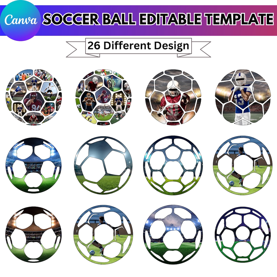 Soccer Panel Template, Soccer Ball Panel Blank, Custom Soccer Ball Wrap ...