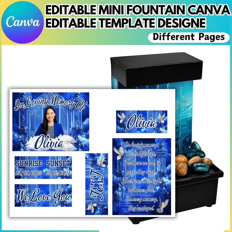 Waterfall Template Memory - Etsy