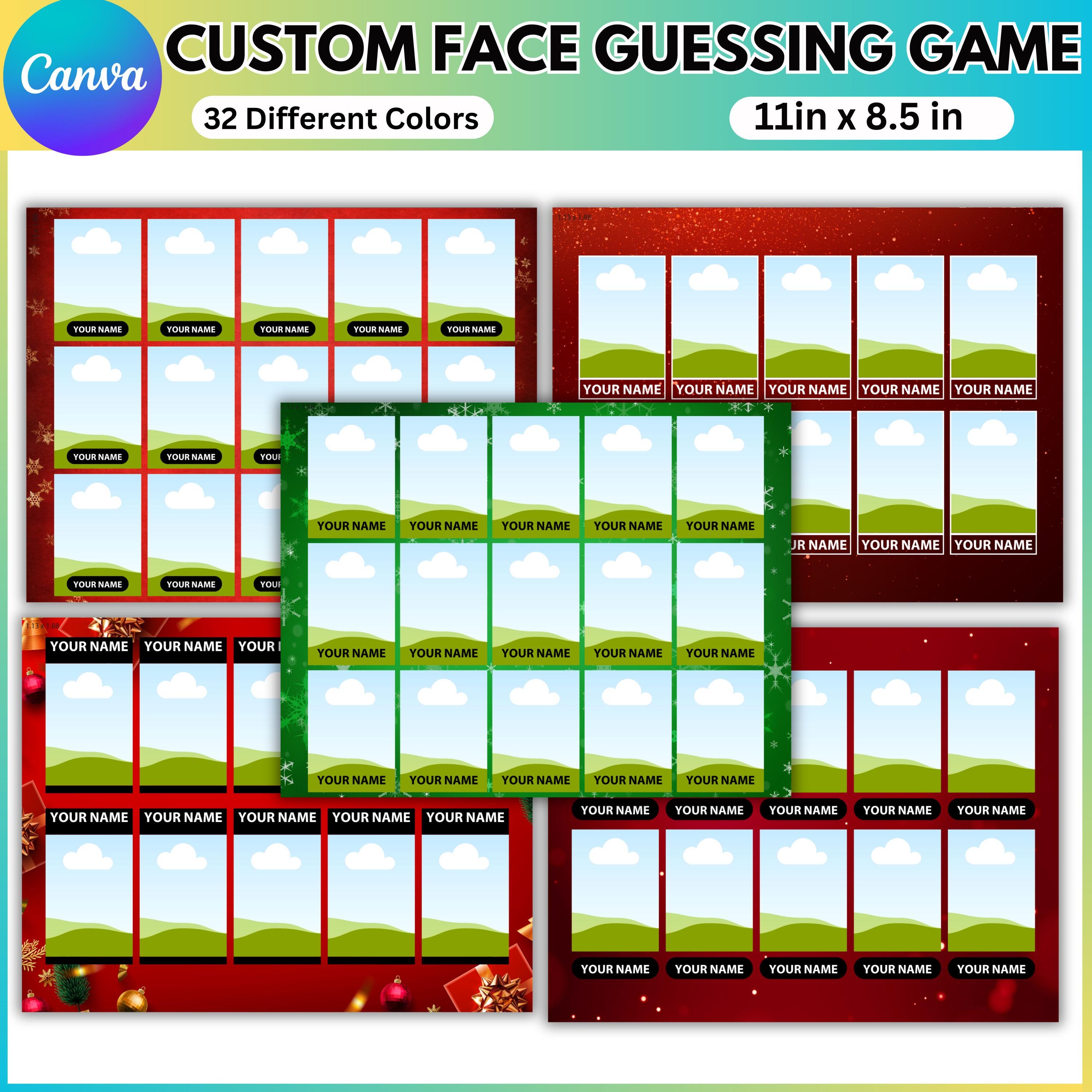 Custom Face Guessing Game Template | Editable Canva Party Game ...