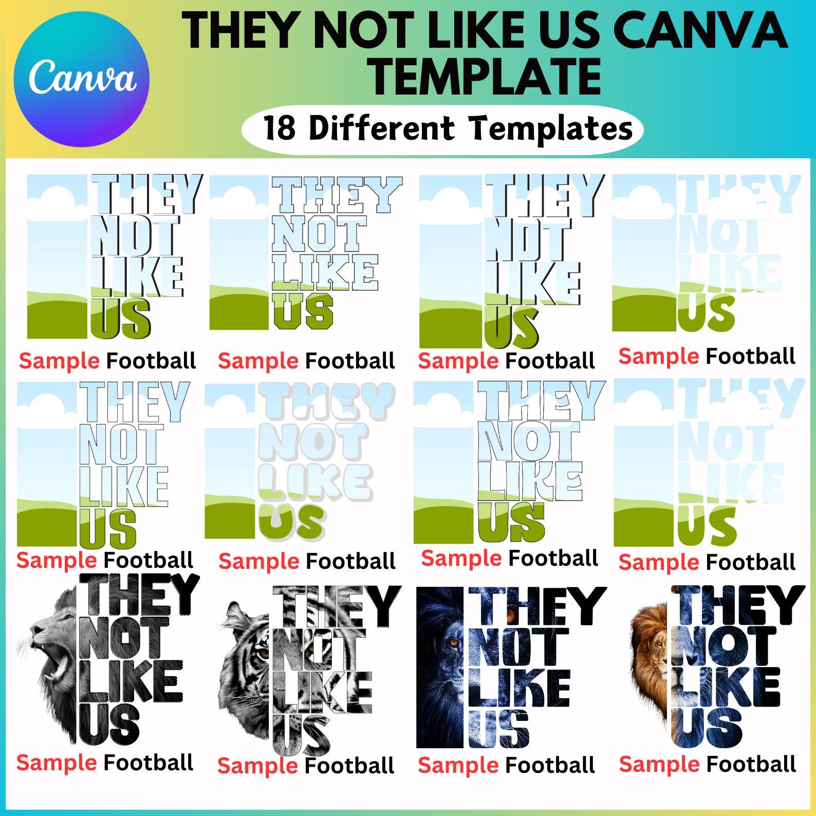 They Not Like Us Canva Editable Template, 18 Different Design Template ...