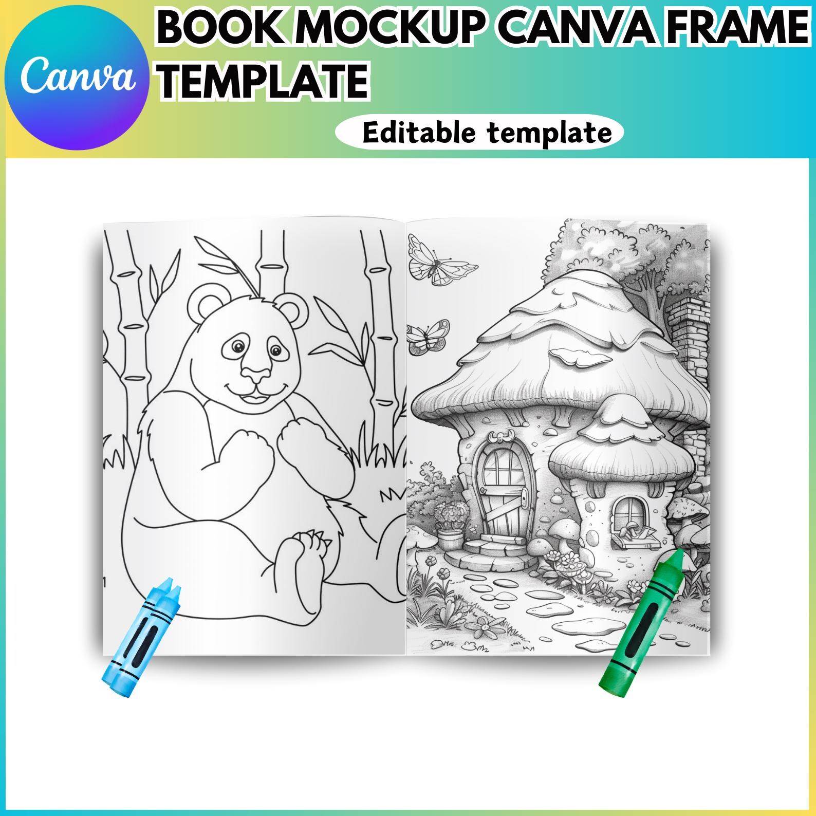 8 Canva Editable Book Mockup Template, Book Cover Mockup, Drag and Drop ...