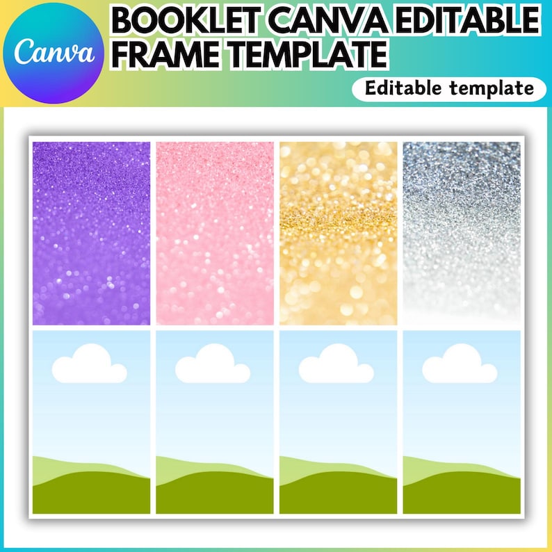 Booklet Canva Editable Frame Template for Kid, Mini Foldable Coloring ...