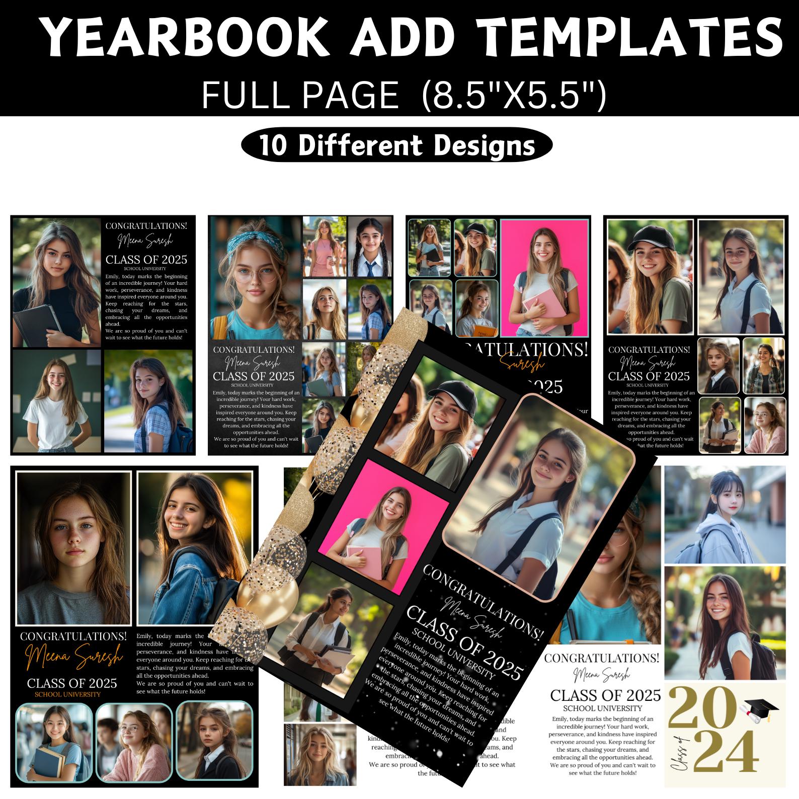 Full Page Yearbook Ad Canva Editable Template, Senior Yearbook Ad ...