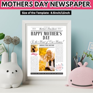 Mothers Day Newspaper Canva Editable Bundle, Mothers Day Gift Design ...