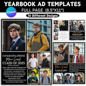 Full Page Yearbook Ad Canva Editable Template, Senior Yearbook Ad ...