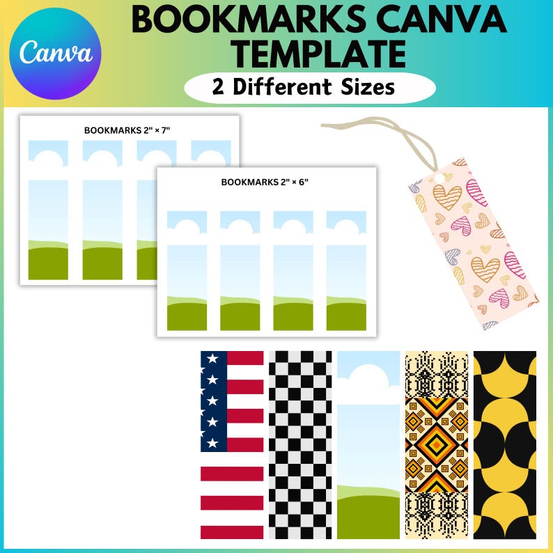 Canva Digital Bookmark Template, Design Your Own Bookmarks, Bookmarks ...