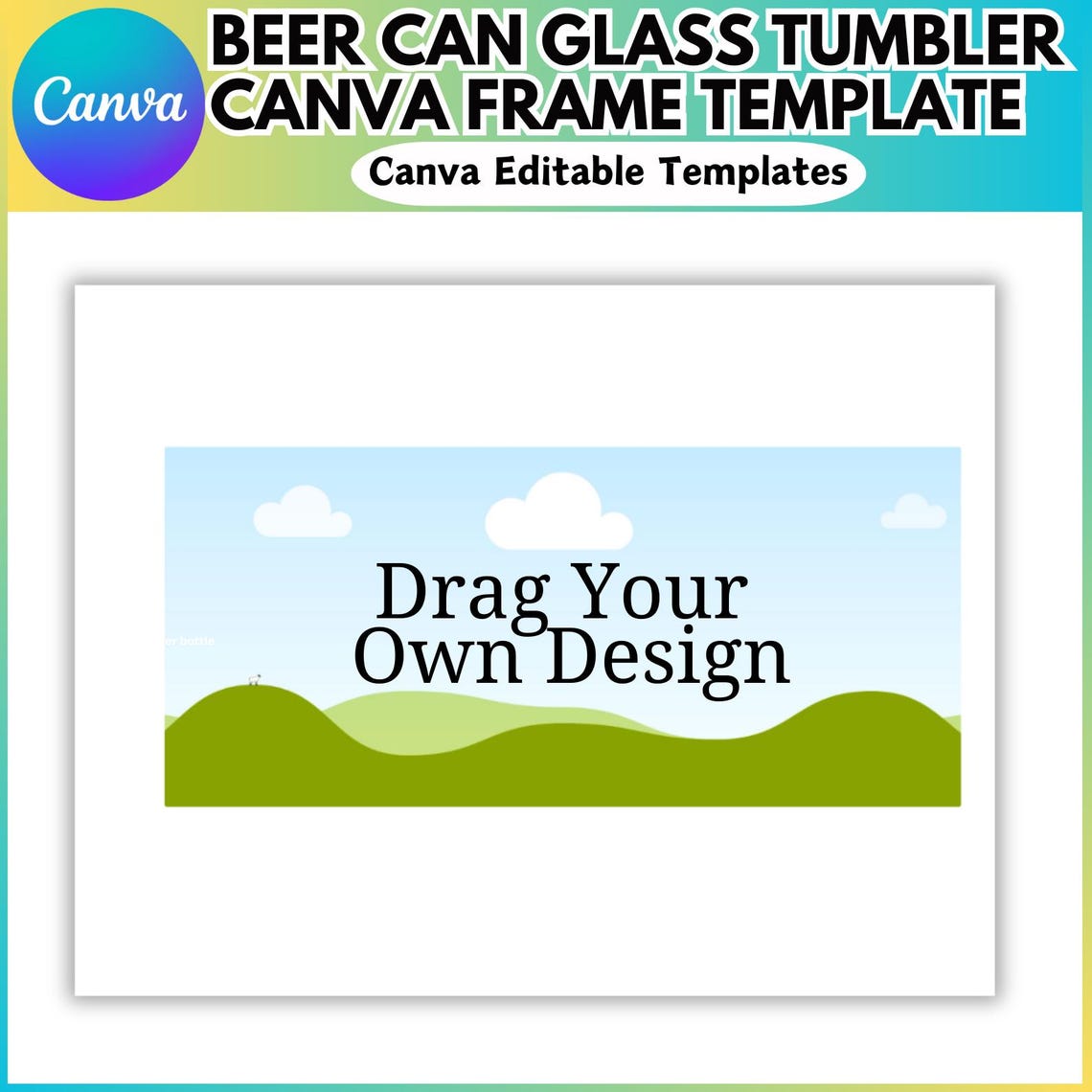 Beer Can Glass Canva Template, Canva Editable Template, Template, Beer ...