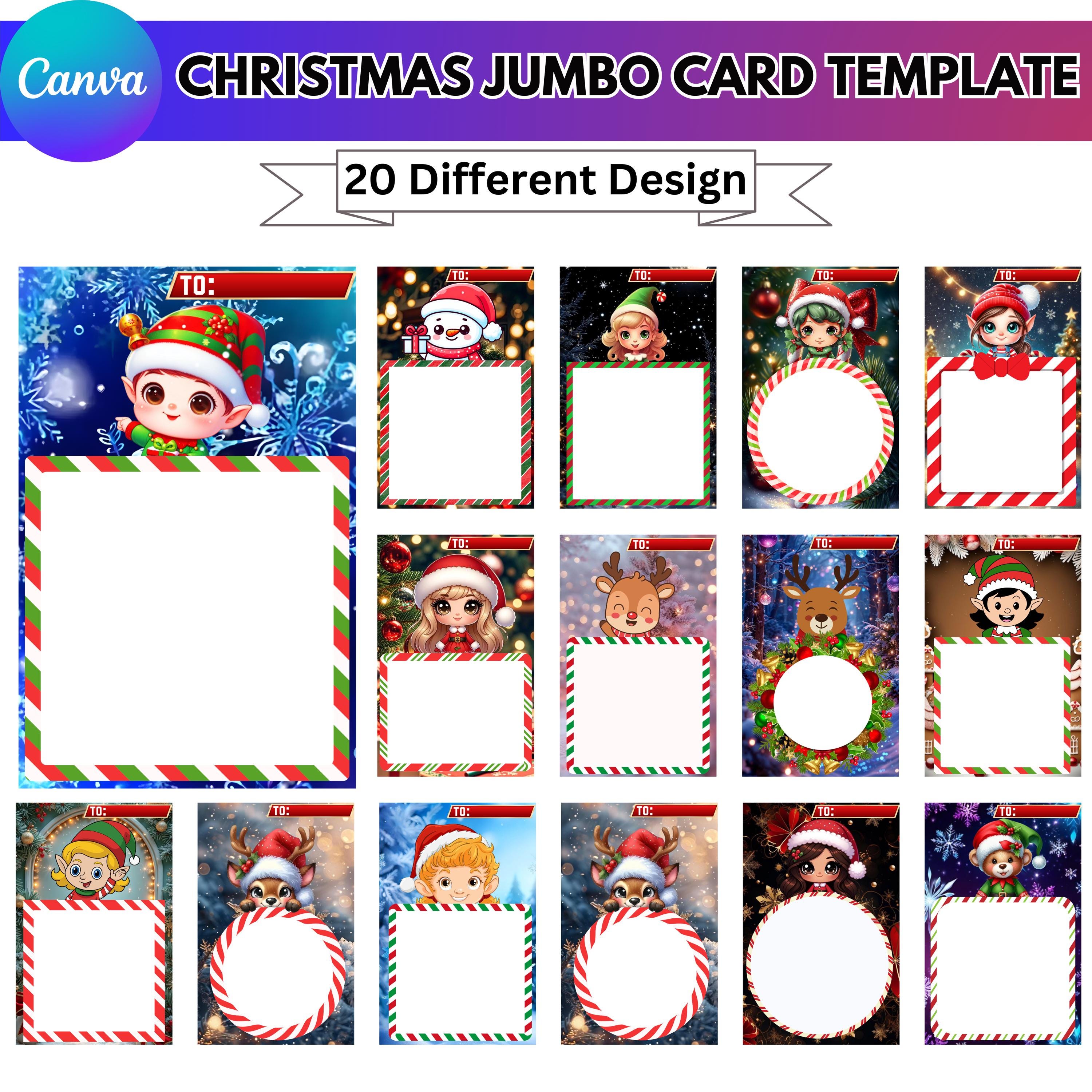 Jumbo Christmas Cards Bundle, Jumbo Christmas Card Templates, Christmas ...