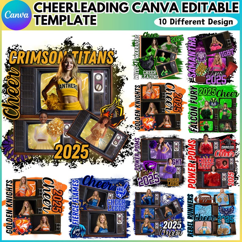 Cheerleading Canva Editable Template, Senior Sport Design, Senior Night ...