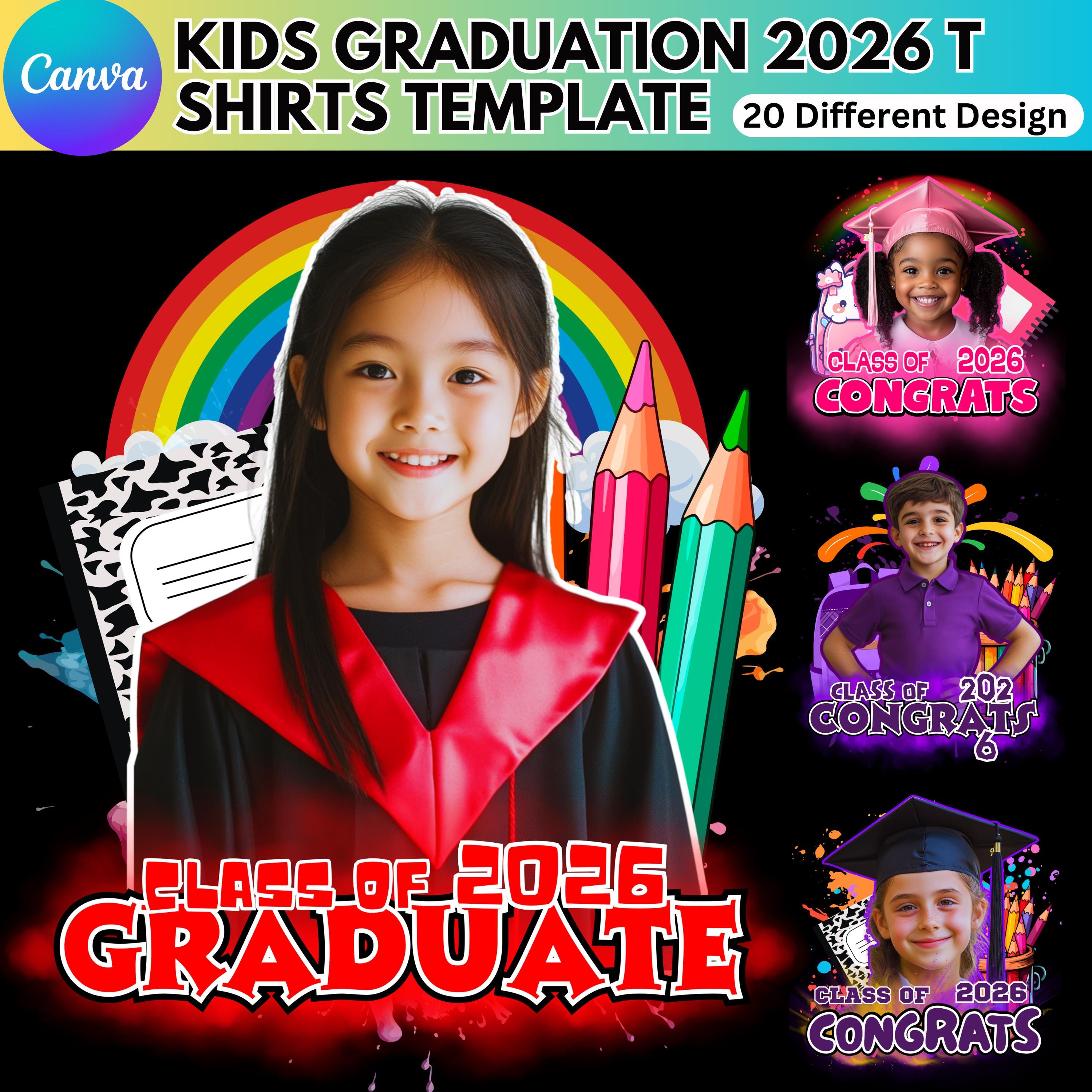 30 Kids Graduation Canva Editable Template, Class of 2025 Kids ...