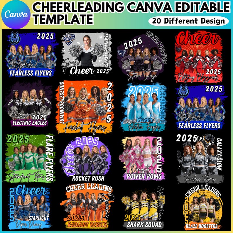 Cheerleading Canva Editable Template, Senior Sport Design, Senior Night ...