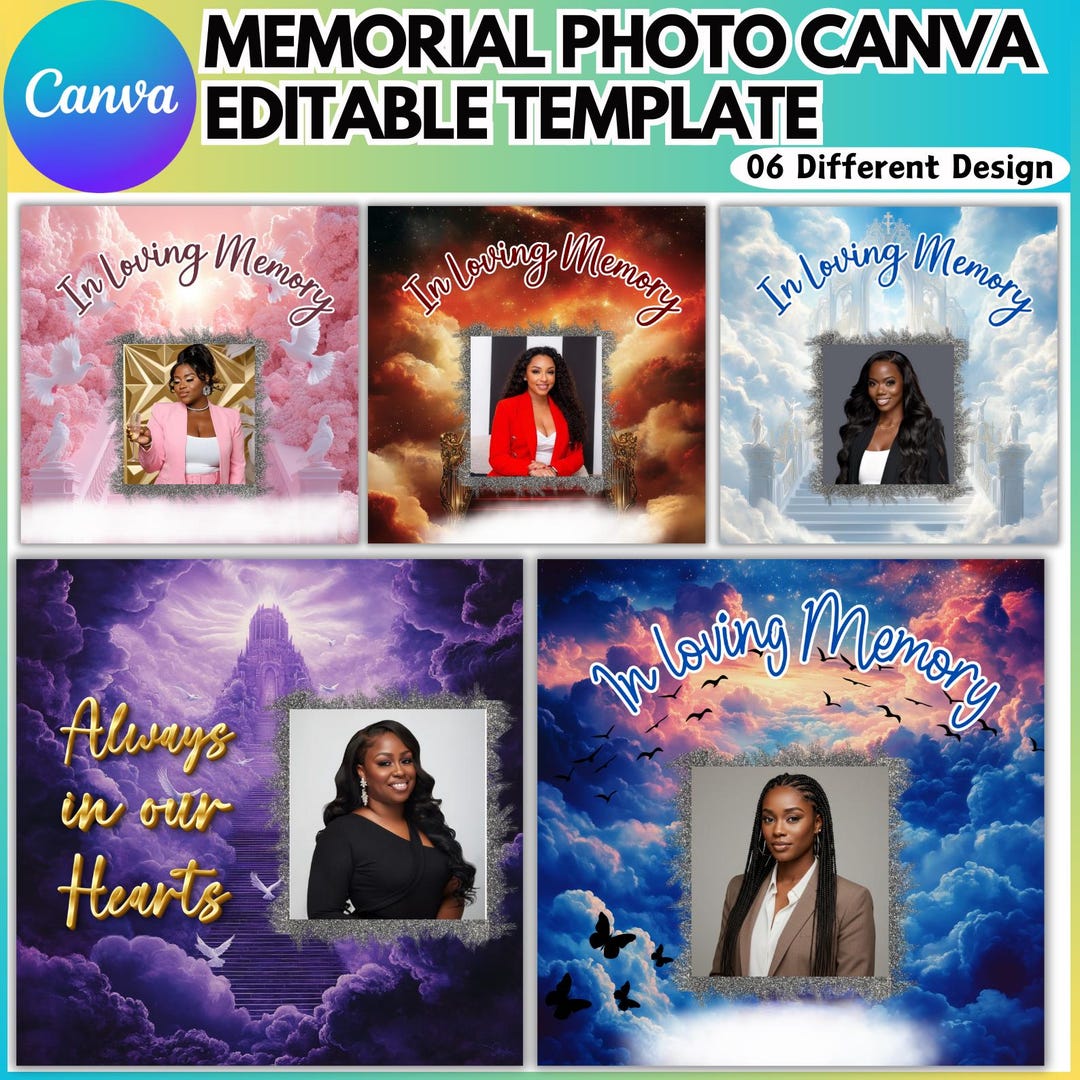 Memorial Photo Canva Editable Template, Rest in Peace, in Loving Memory ...