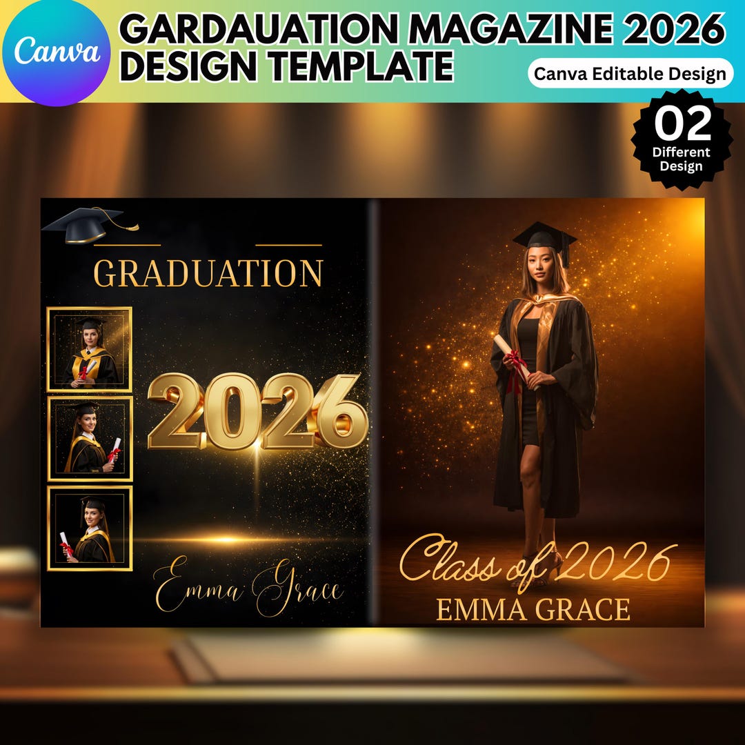 Class of 2026 Graduation Booklet Template, Senior Memory Book Canva ...