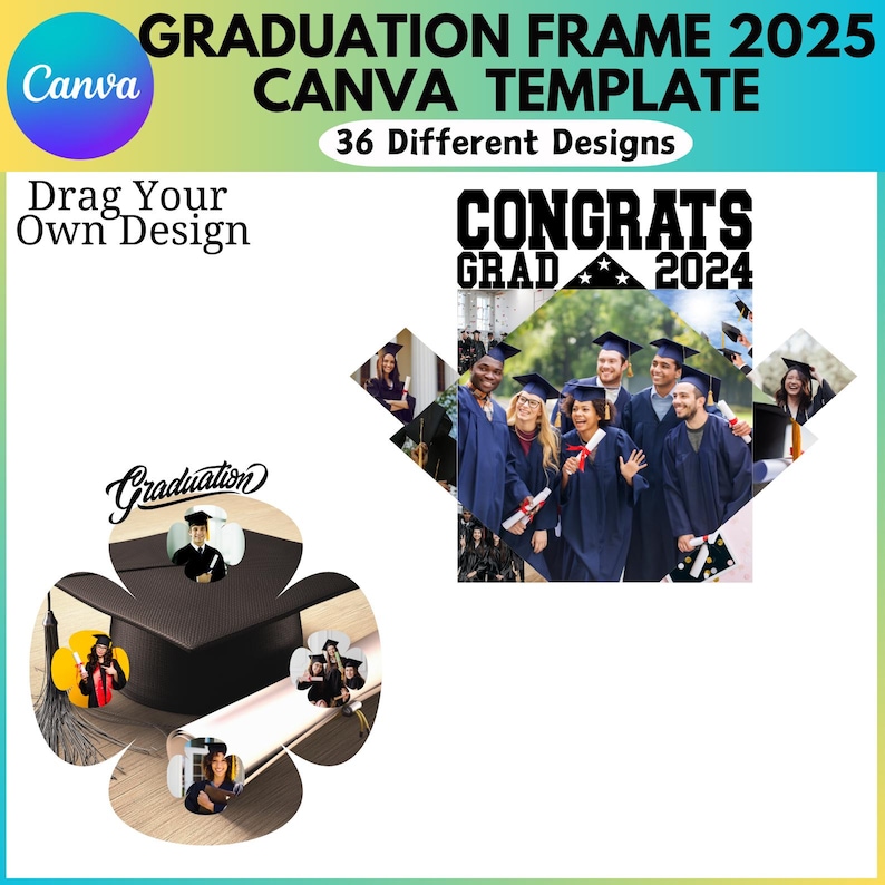Graduation Canva Frame Editable Template, Congratulation Senior 2025 ...