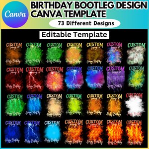 Birthday Bootleg Canva Editable Template, Custom Birthday Design ...