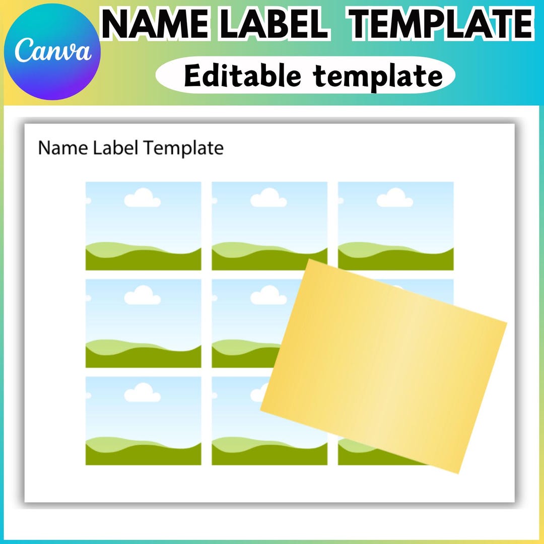 Name Label Canva Frame Editable Template, Name Label Canva Mockups ...