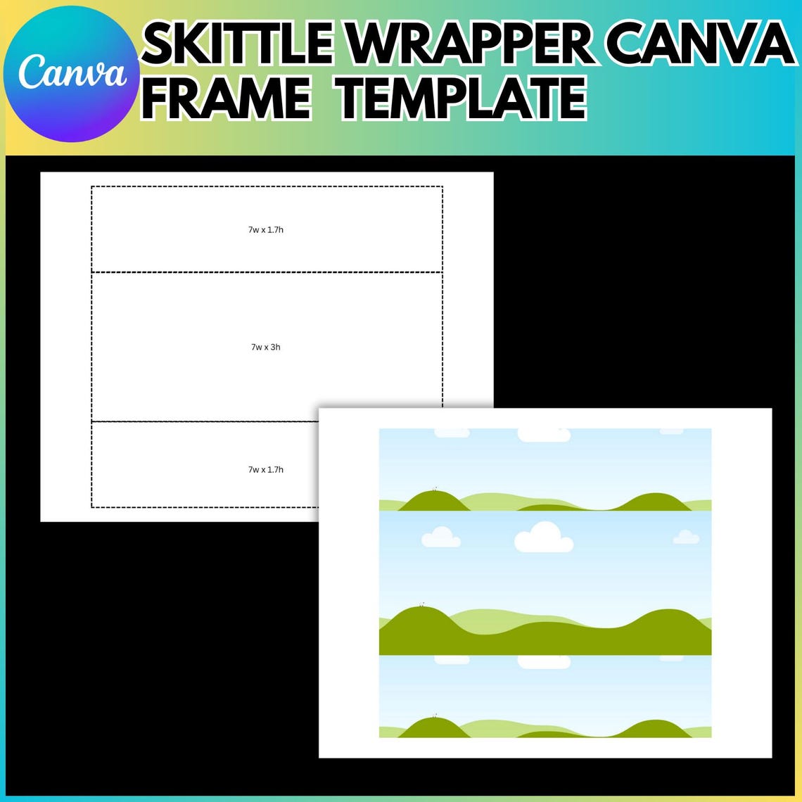 Skittles Wrapper Canva Editable Template, Blank Skittles Candy Wrapper ...