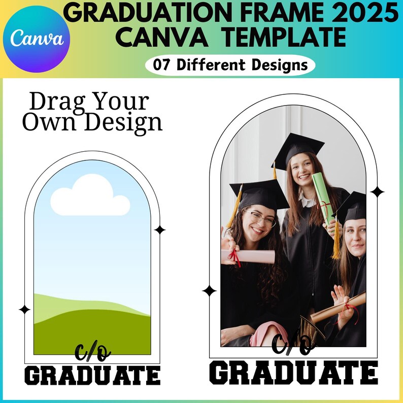 Graduation Canva Frame Editable Template, Graduation Senior 2025 ...