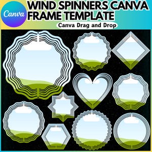 Wind Spinner Canva Editable Bundle Canva Frame Design Heart Frame