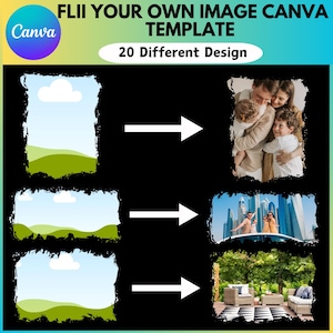 Bleach Effect Distressed Edge Canva Editable Frames Bundle, Fill Your ...