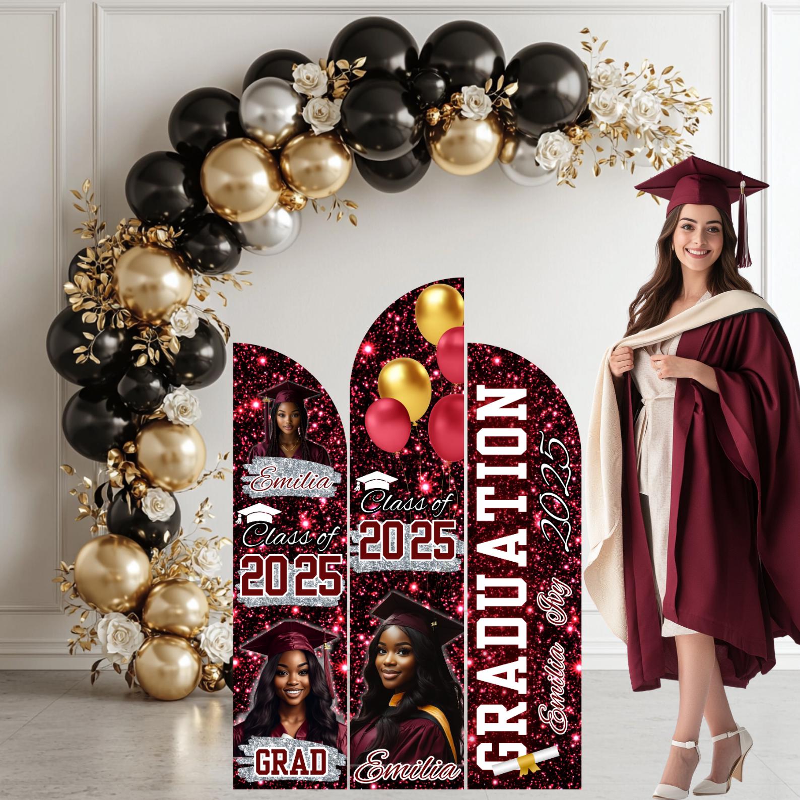 15 Graduation Wooden Arch Panel Canva Editable Template, Grad Party ...