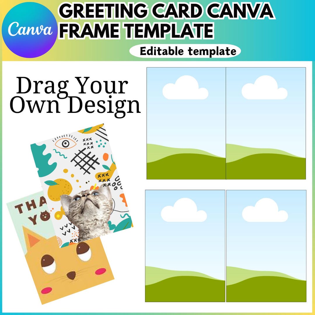 Greeting Card Canva Editable Template, Drag and Drop Greeting Cards ...