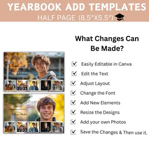 Yearbook Ad Canva Editable Template, Senior Yearbook Ad Template ...