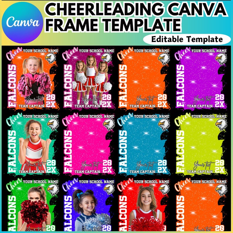 Cheerleading Canva Editable Template, Sports Photography Templates ...