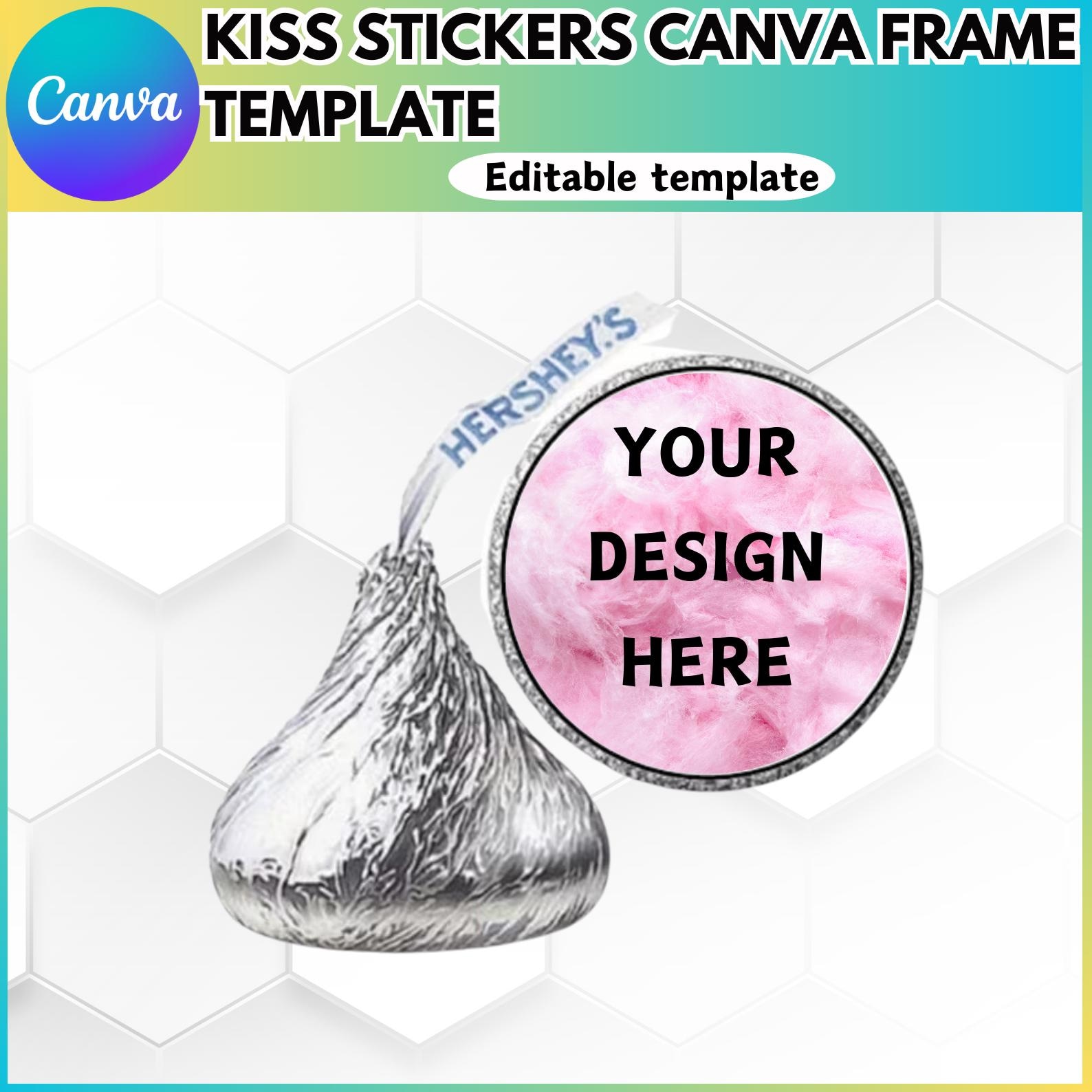 Kiss Sticker Template, Chocolate Kiss Sticker Template, Diy Packaging ...