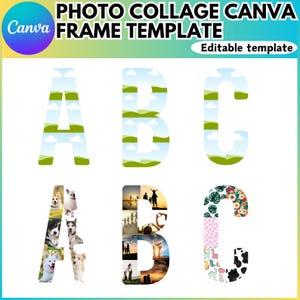 Canva Photo Collage Editable Letters Template, Photo Collage Bundle ...