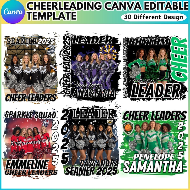 Cheerleading Canva Editable Template, Senior Sport Design, Senior Night ...