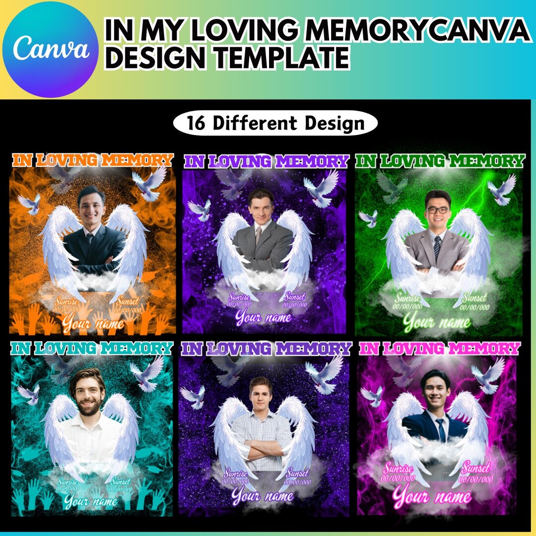 In Loving Memory Design Canva Editable Bundle Template, Memorial Design ...